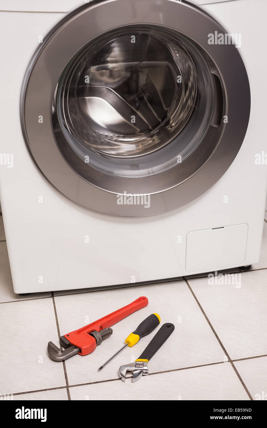 Washing machine with tools Stock Photo - Alamy