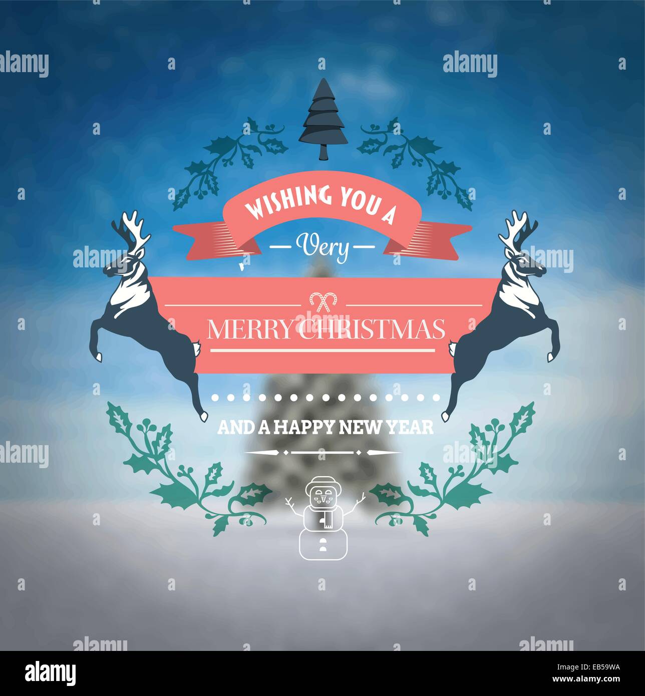 Merry christmas vector against snowy scene Stock Vector Image & Art - Alamy