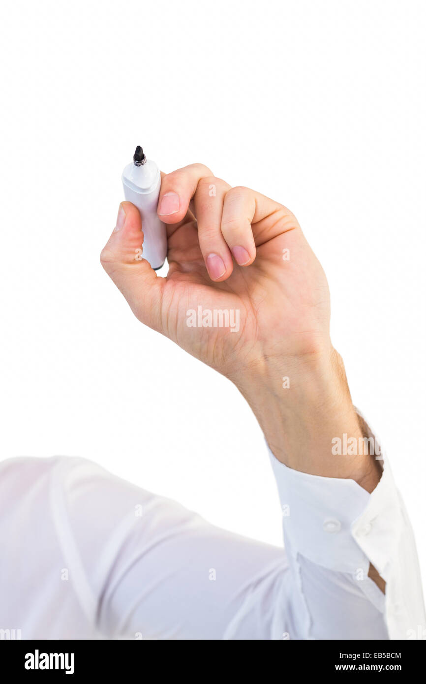 Businessmans hand writing with marker Stock Photo - Alamy