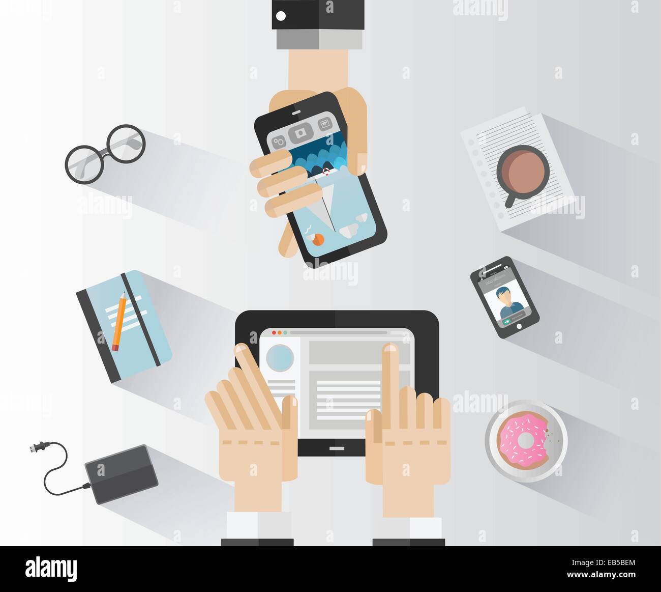 Tablet meeting partnership business Stock Vector Images - Alamy