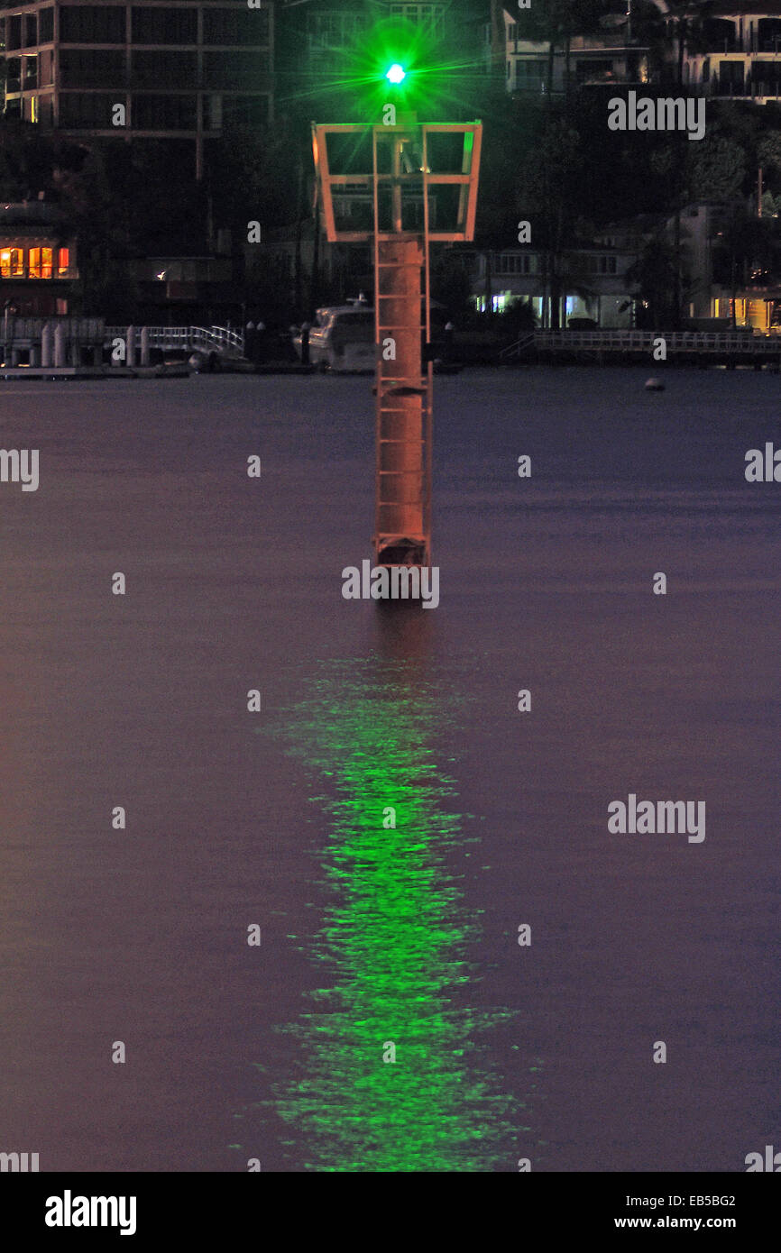 Green Safety Ocean Beacon Stock Photo - Alamy