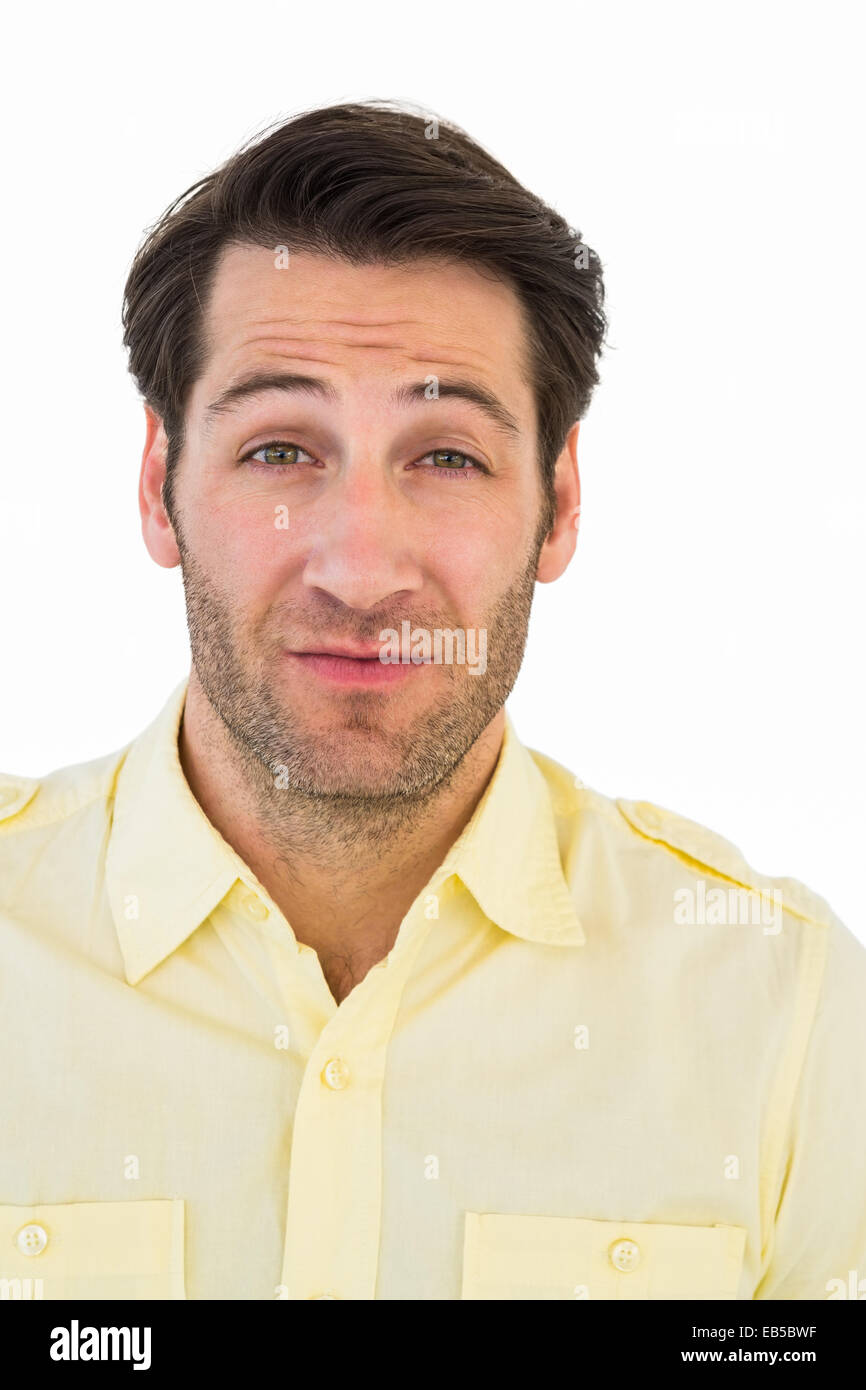 Surprised handsome man looking at camera Stock Photo - Alamy
