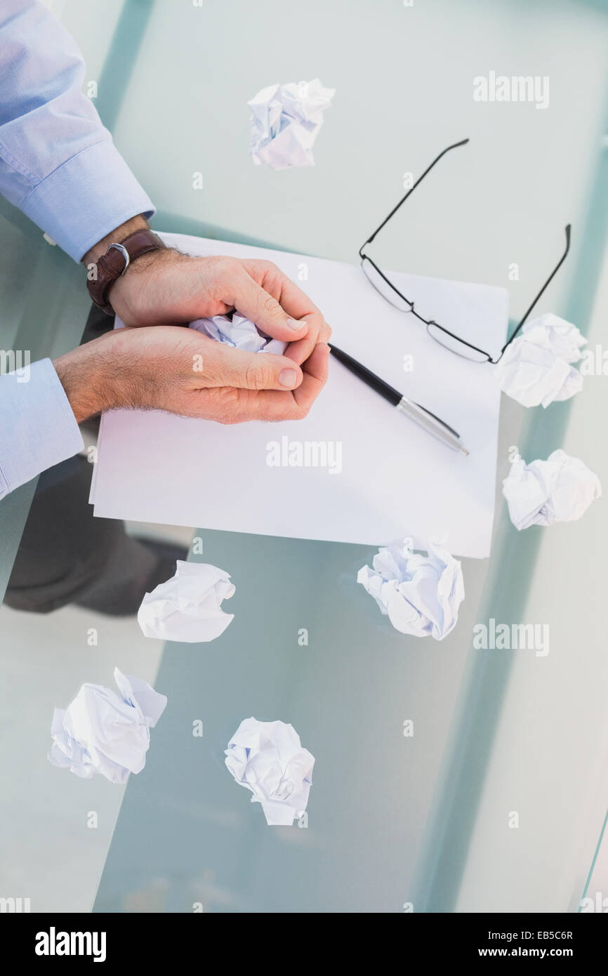 Businessman running out of ideas Stock Photo - Alamy