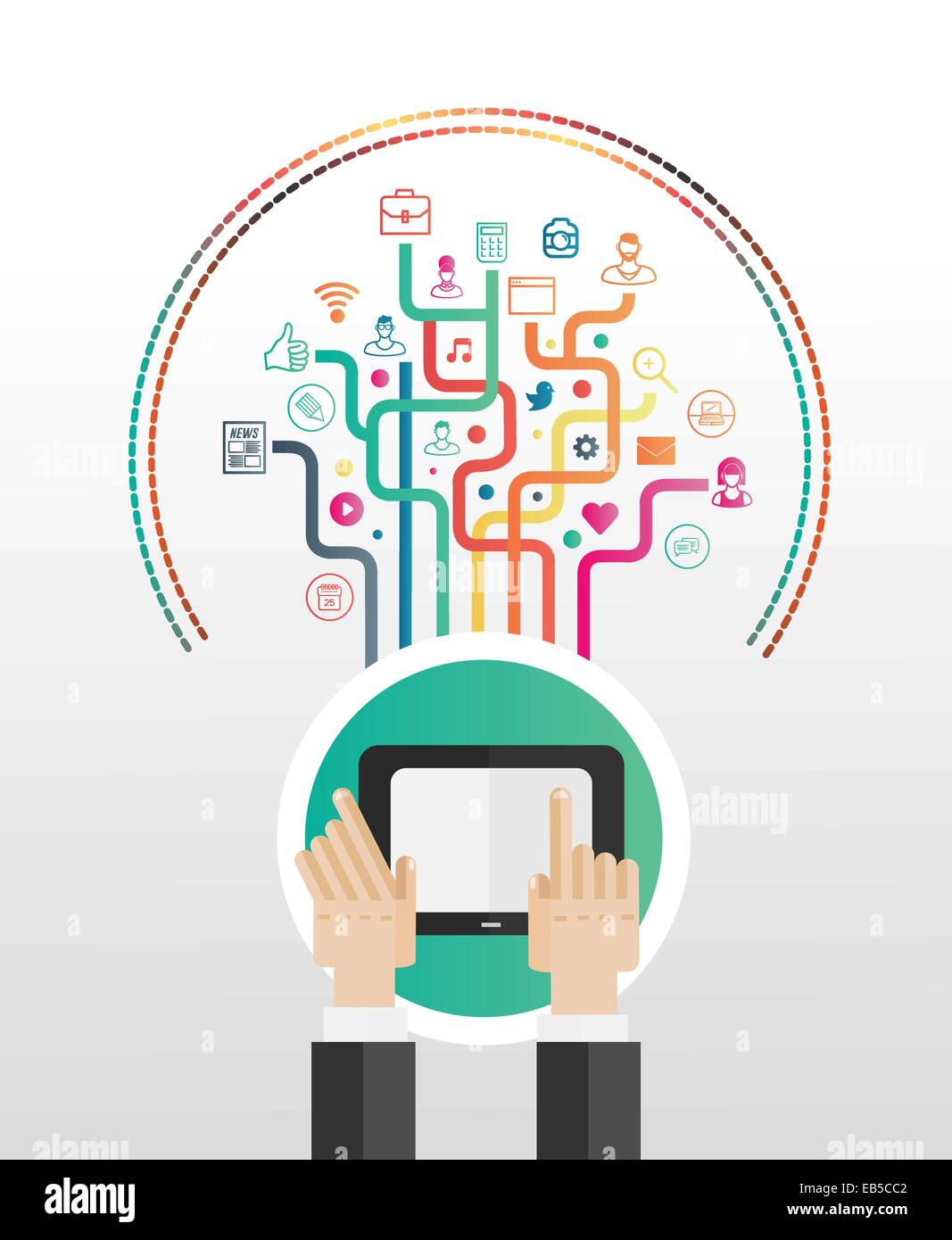 App icons coming from tablet pc Stock Vector Image & Art - Alamy