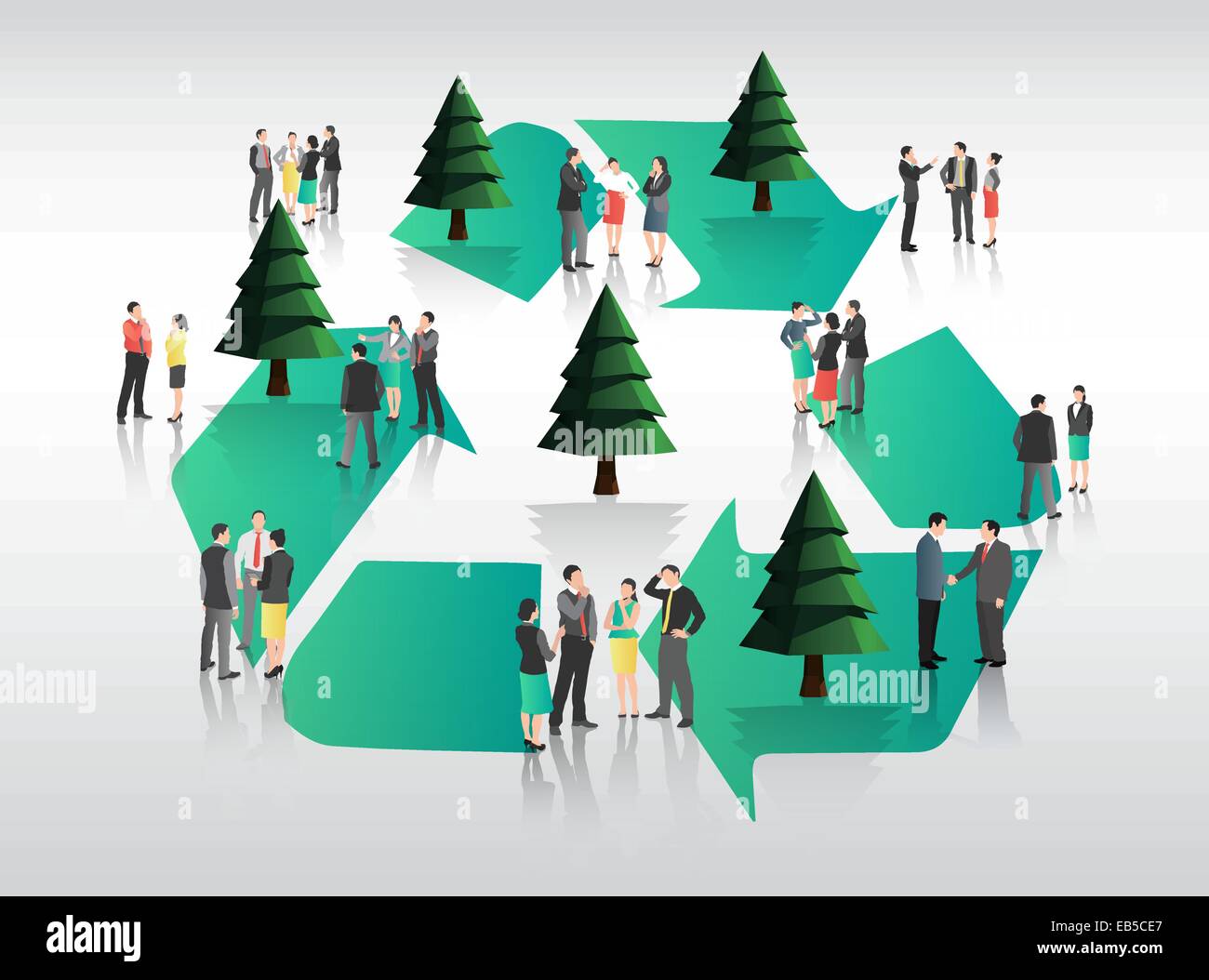 Business people with recycling symbol Stock Vector Image & Art - Alamy