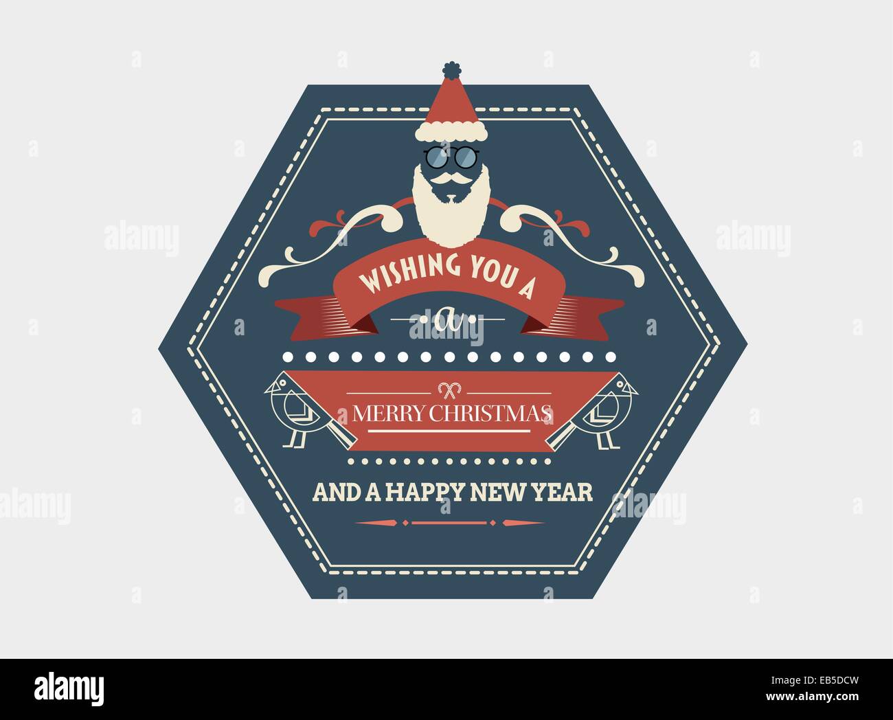 Stylish merry christmas message banner with illustrations Stock Vector ...