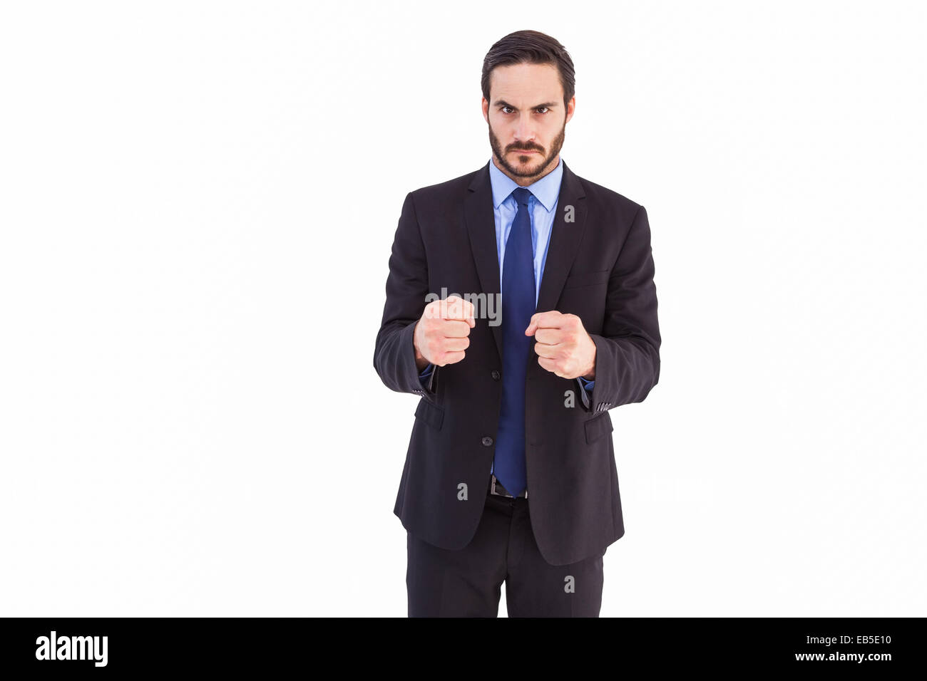 Angry businessman with closed fists looking at camera Stock Photo - Alamy