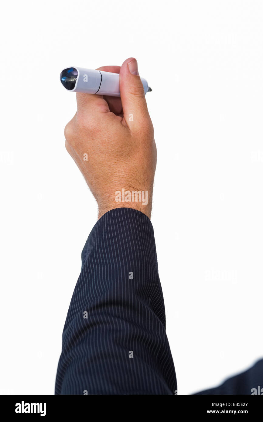 Businessman writing with marker Stock Photo - Alamy