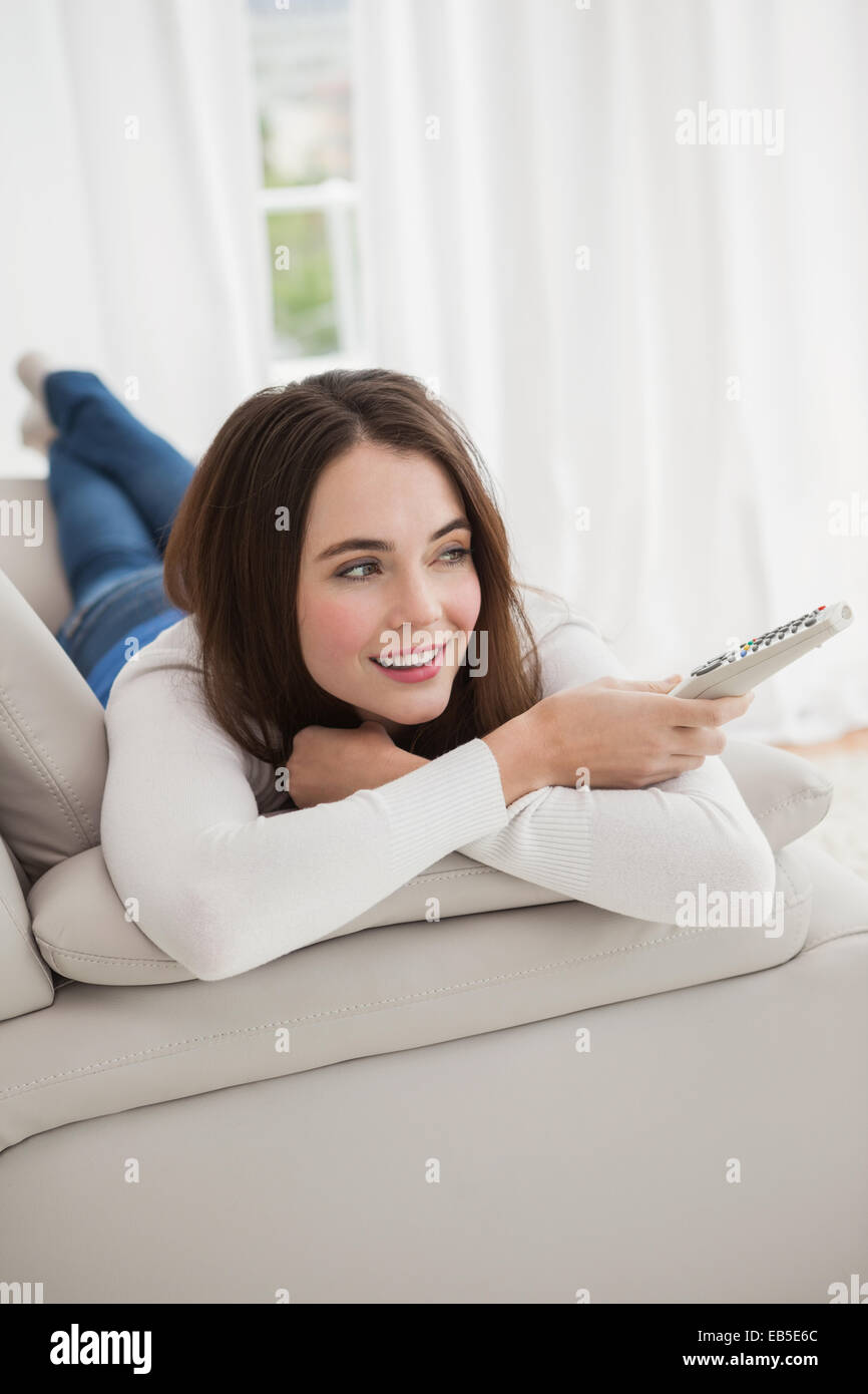 Watching tv on couch hi-res stock photography and images - Alamy