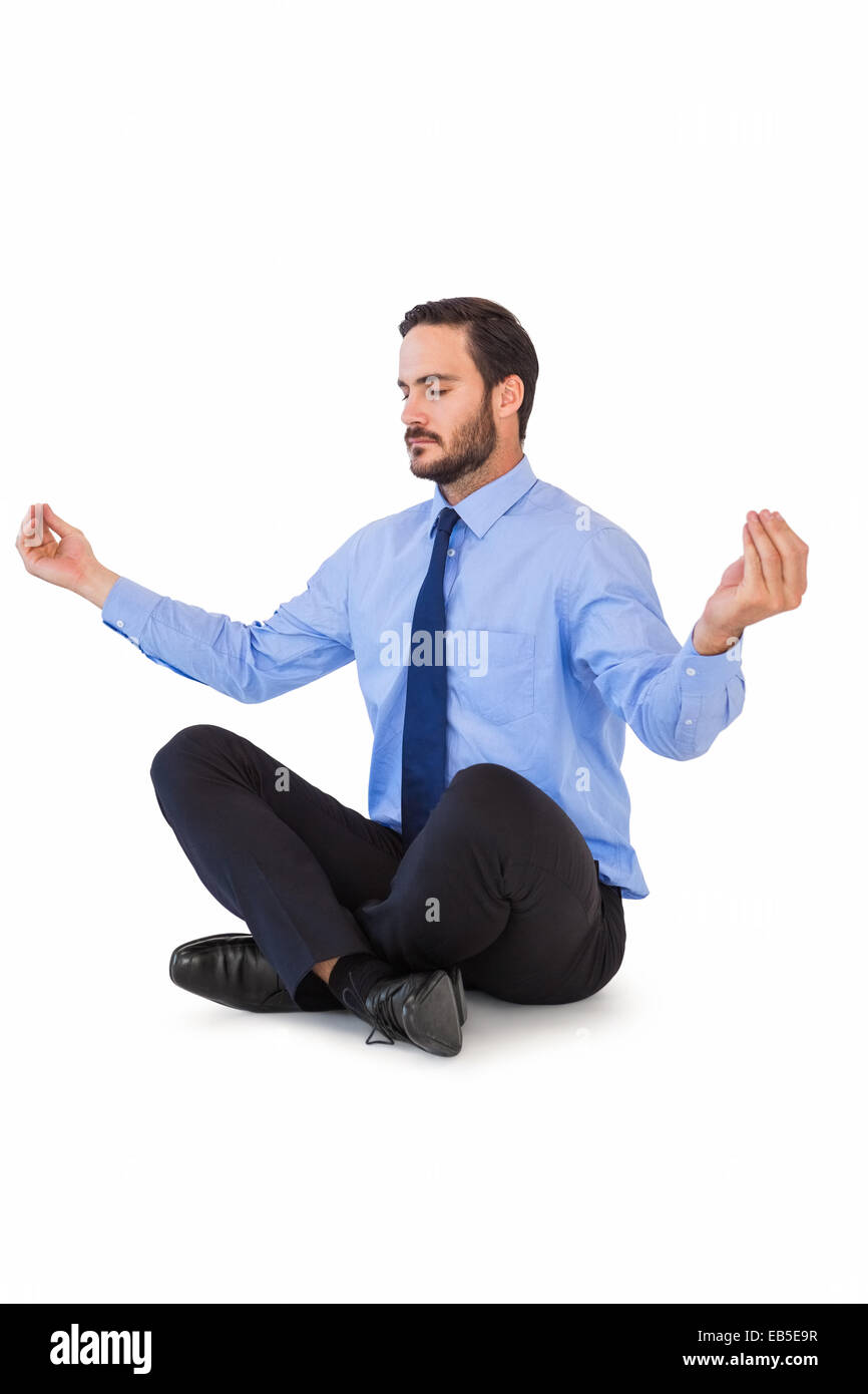 Male sitting in lotus pose Cut Out Stock Images & Pictures - Alamy