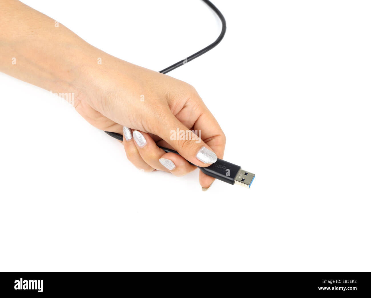 hand with USB 3.0 Cable Plug Stock Photo - Alamy