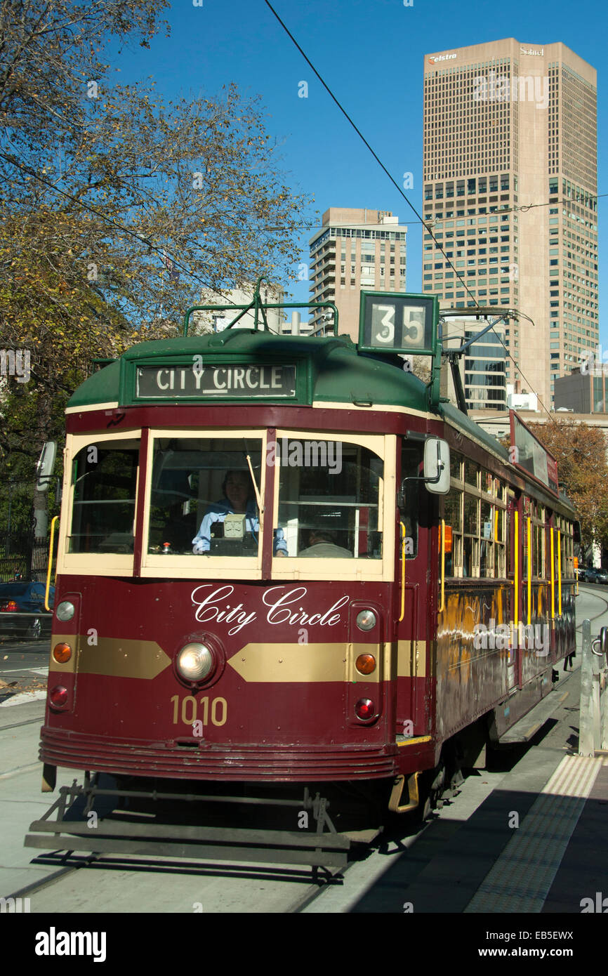 Melbourne street trolley buses and trams, Australia Stock Photo - Alamy