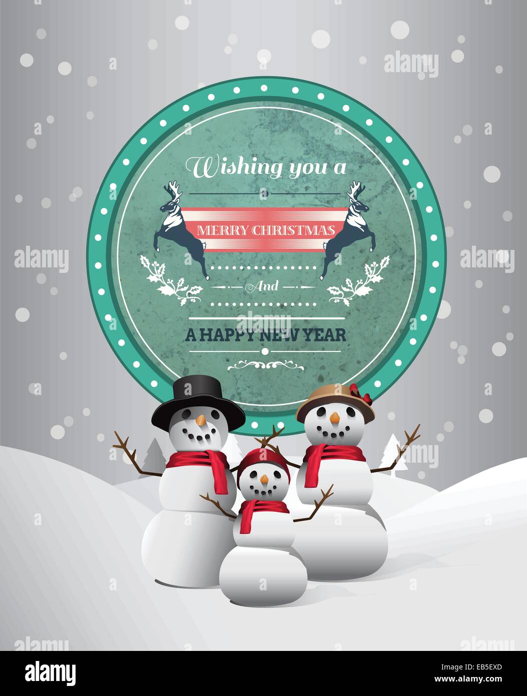 Christmas greeting message with illustrations Stock Vector Image & Art ...