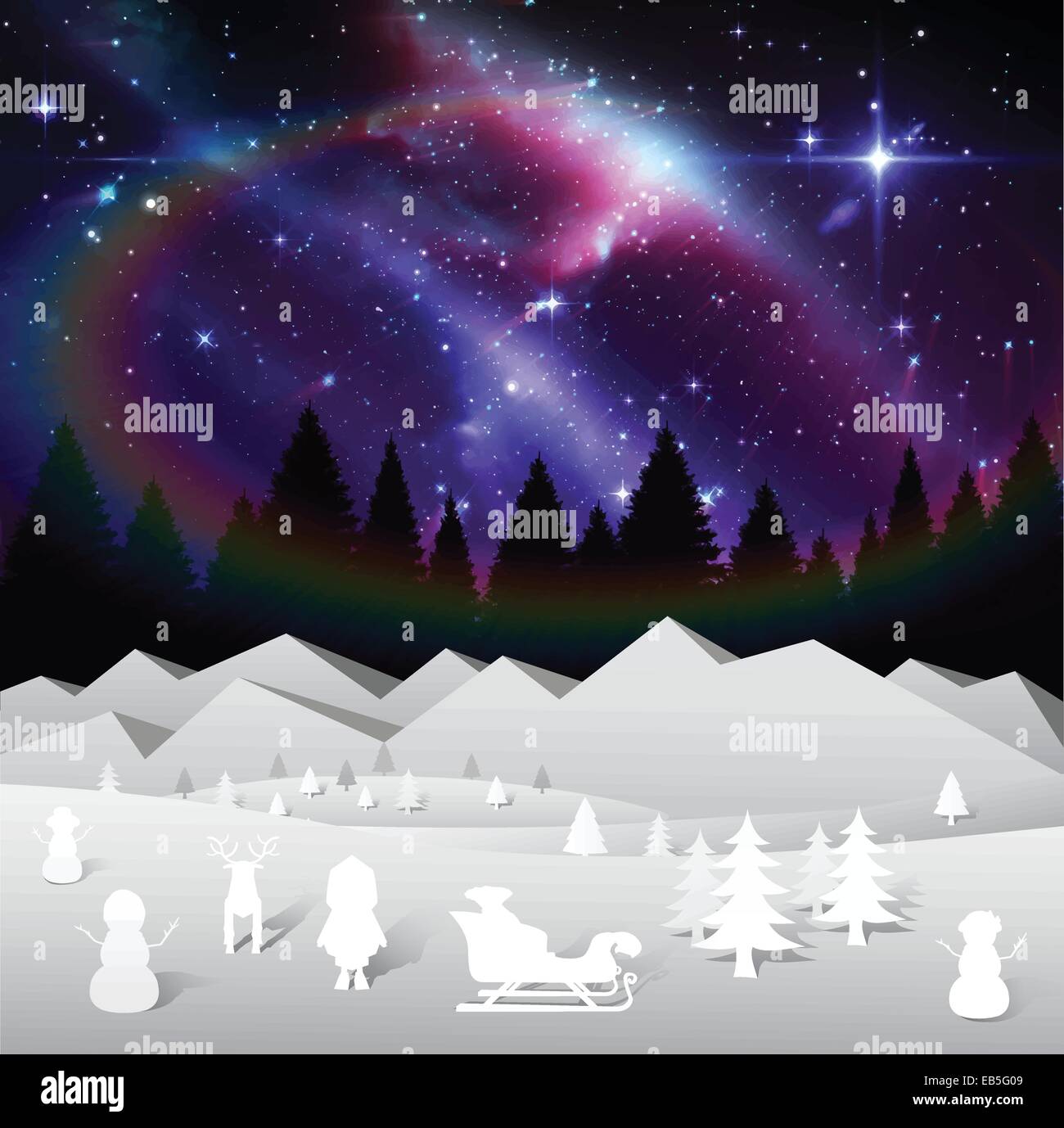 Aurora in sky Stock Vector Images - Alamy