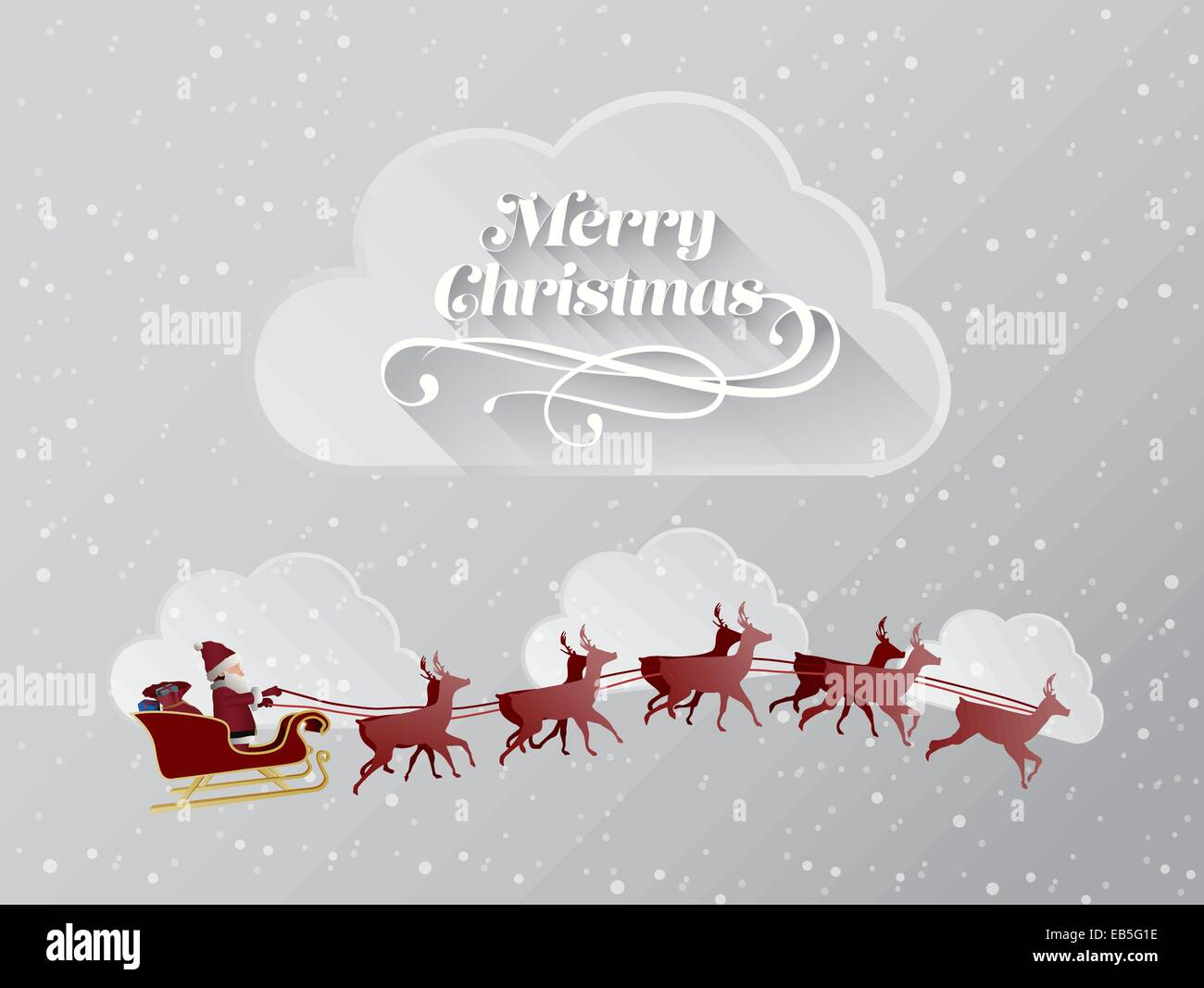 Christmas greeting message with flying santa Stock Vector Image & Art ...