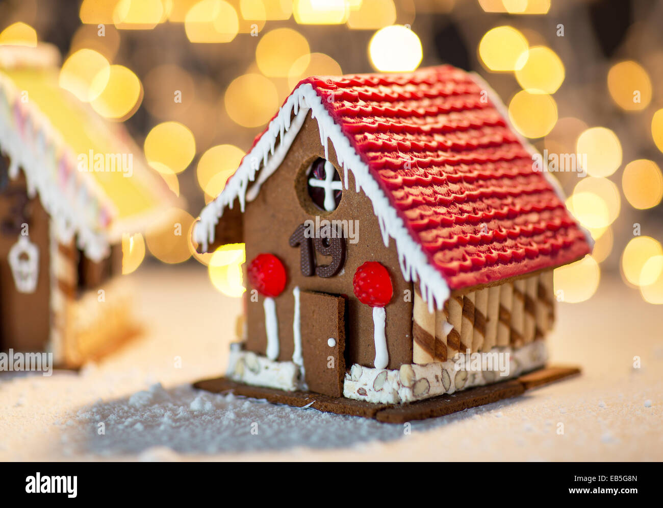 closeup of beautiful gingerbread houses at home Stock Photo - Alamy