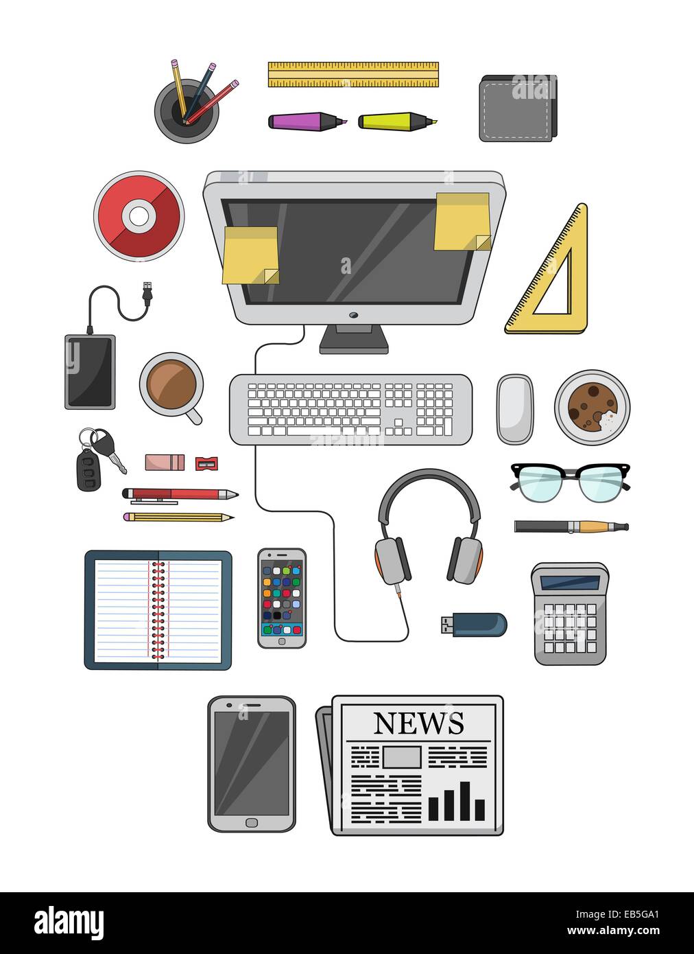 Computer accessories Stock Vector Images - Alamy