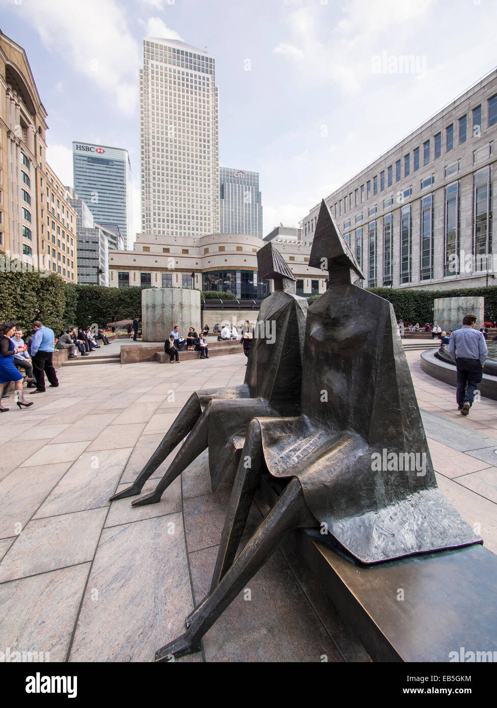 "Couple on a seat" Talking statues by Lynn Chadwick 2014 at Canary ...