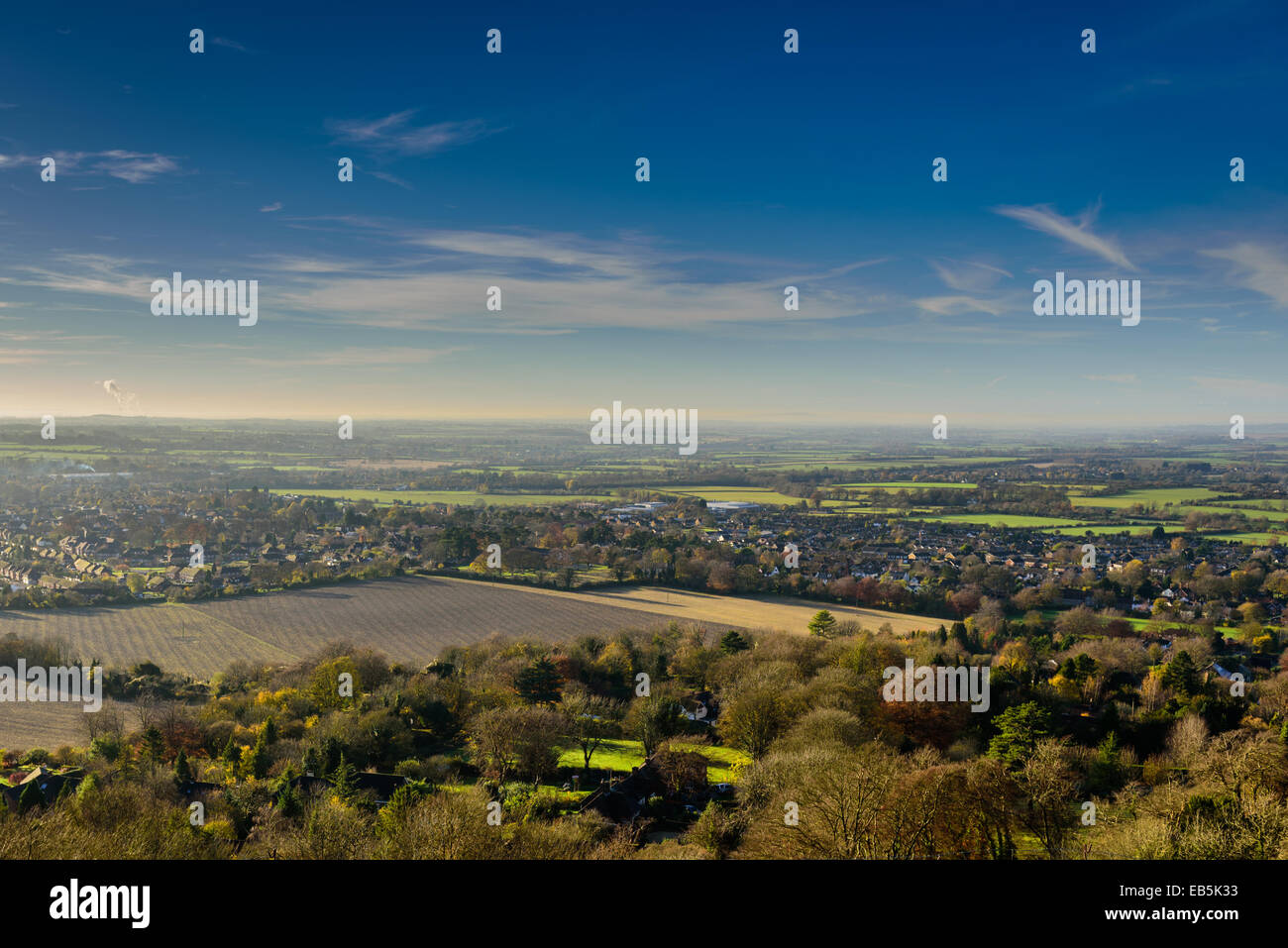 A panoramic view of Princes Risborough from Whiteleaf Cross in the ...