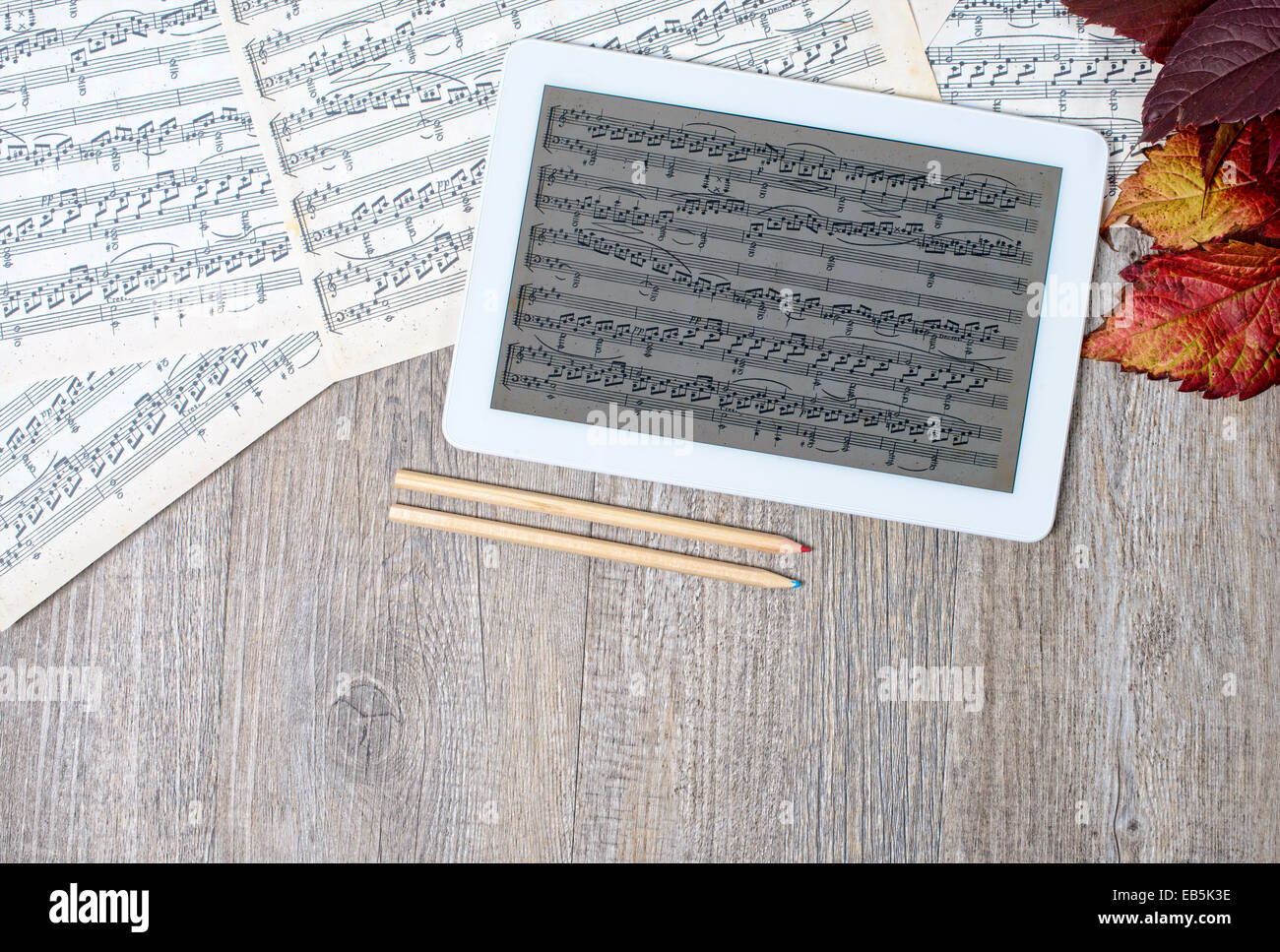 Musical score tablet hi-res stock photography and images - Alamy