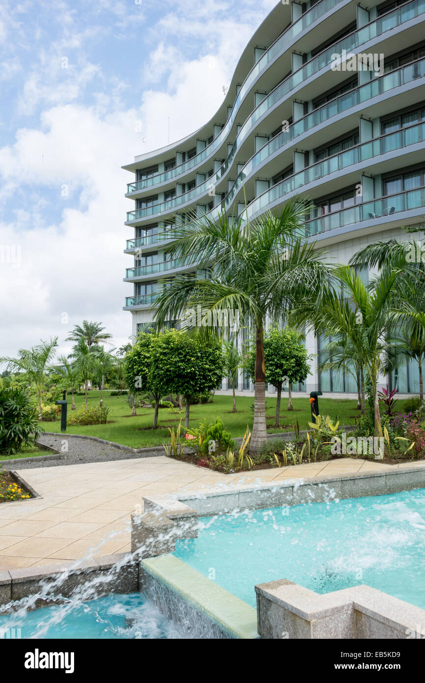 Sofitel Hotel gardens and pool in Sipopo near the capital city of ...