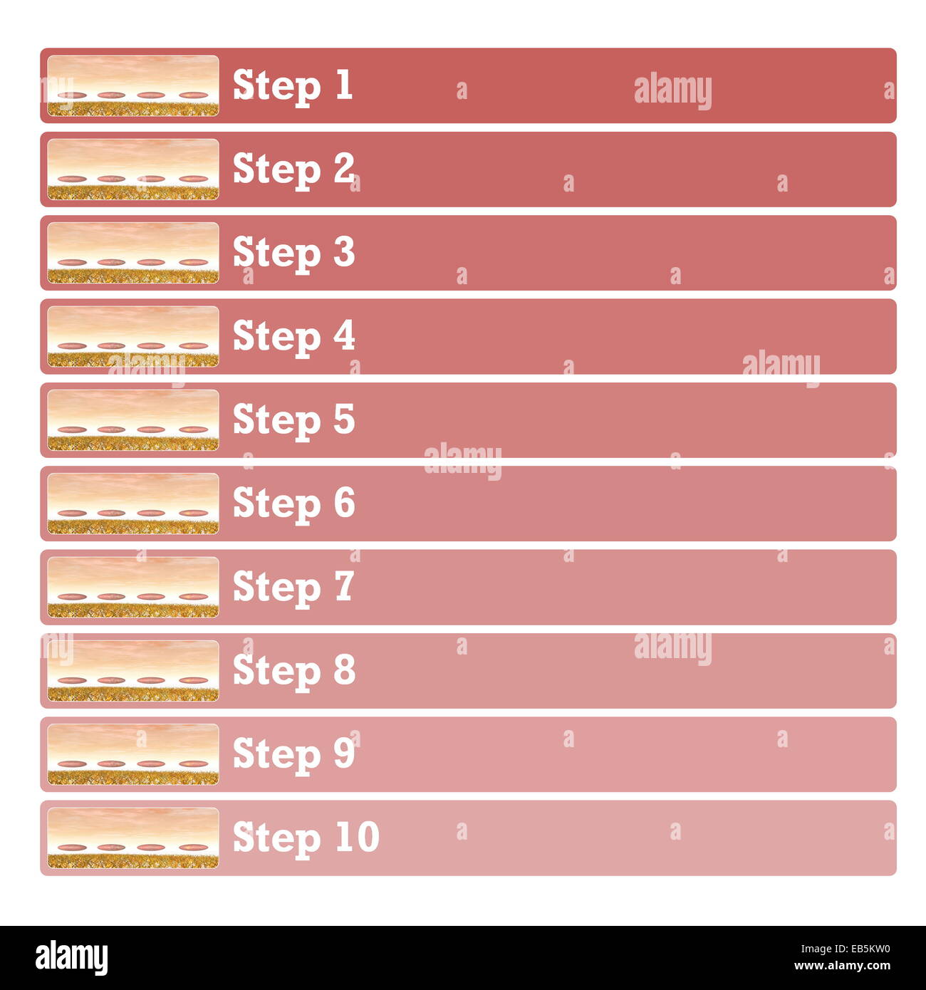 Business presentation diagram with ten steps and peacefull illustration ...