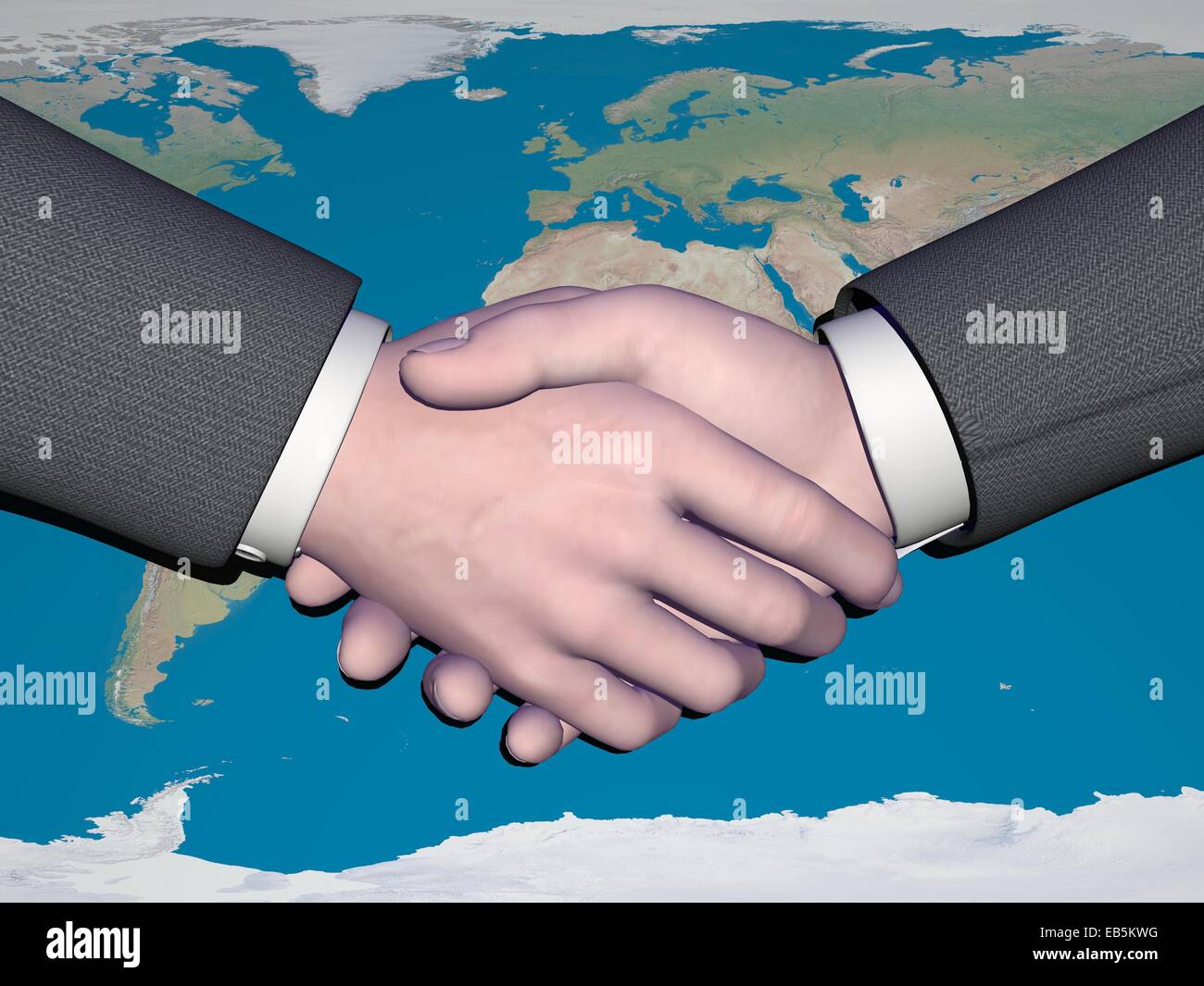 Businessman handshake and nice world map - Elements of this image ...