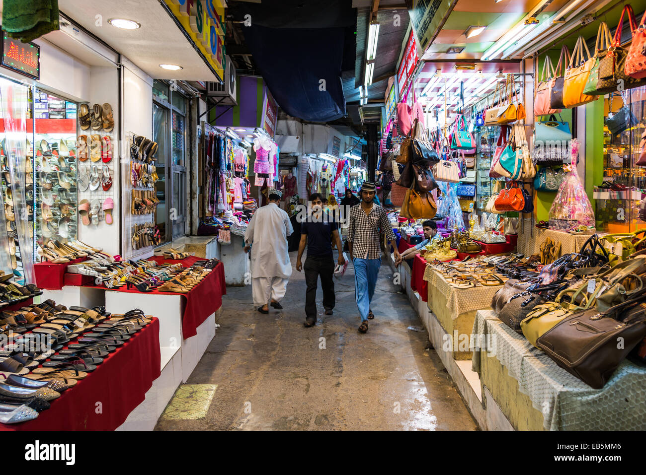 Shops along the narrow street of Souq Muttrah, Muscat, Oman Stock Photo ...