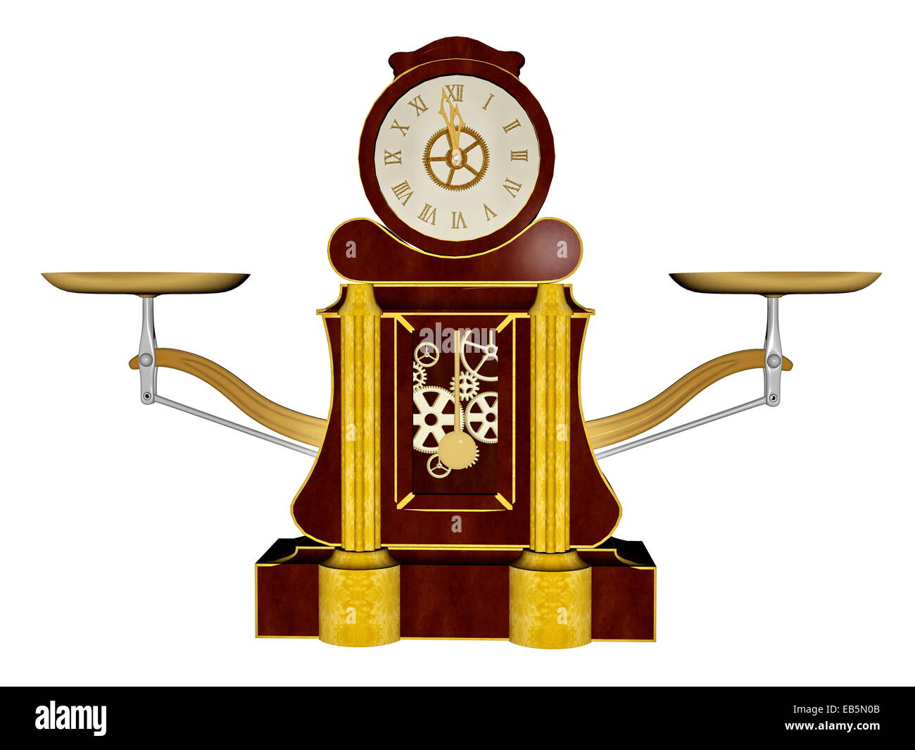 Beautiful detailed vintage clock isolated in white background Stock ...