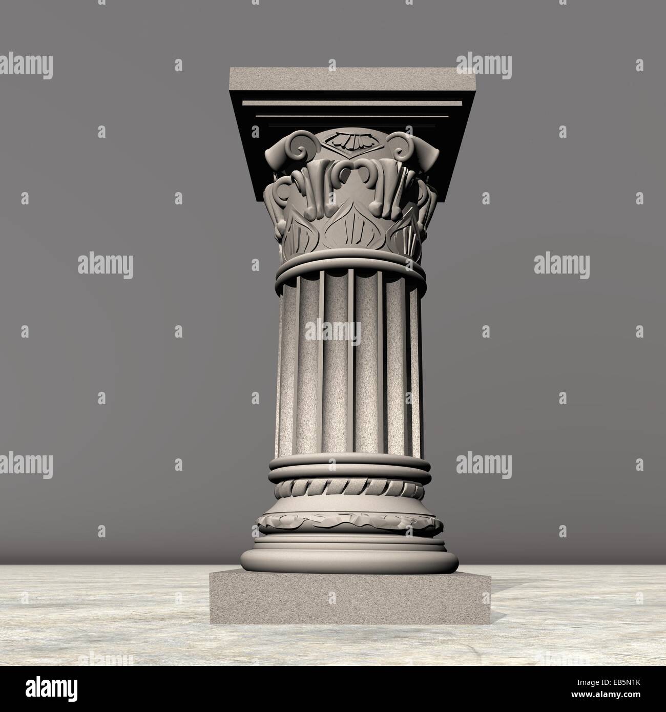 One stone column or pillar in grey background Stock Photo - Alamy