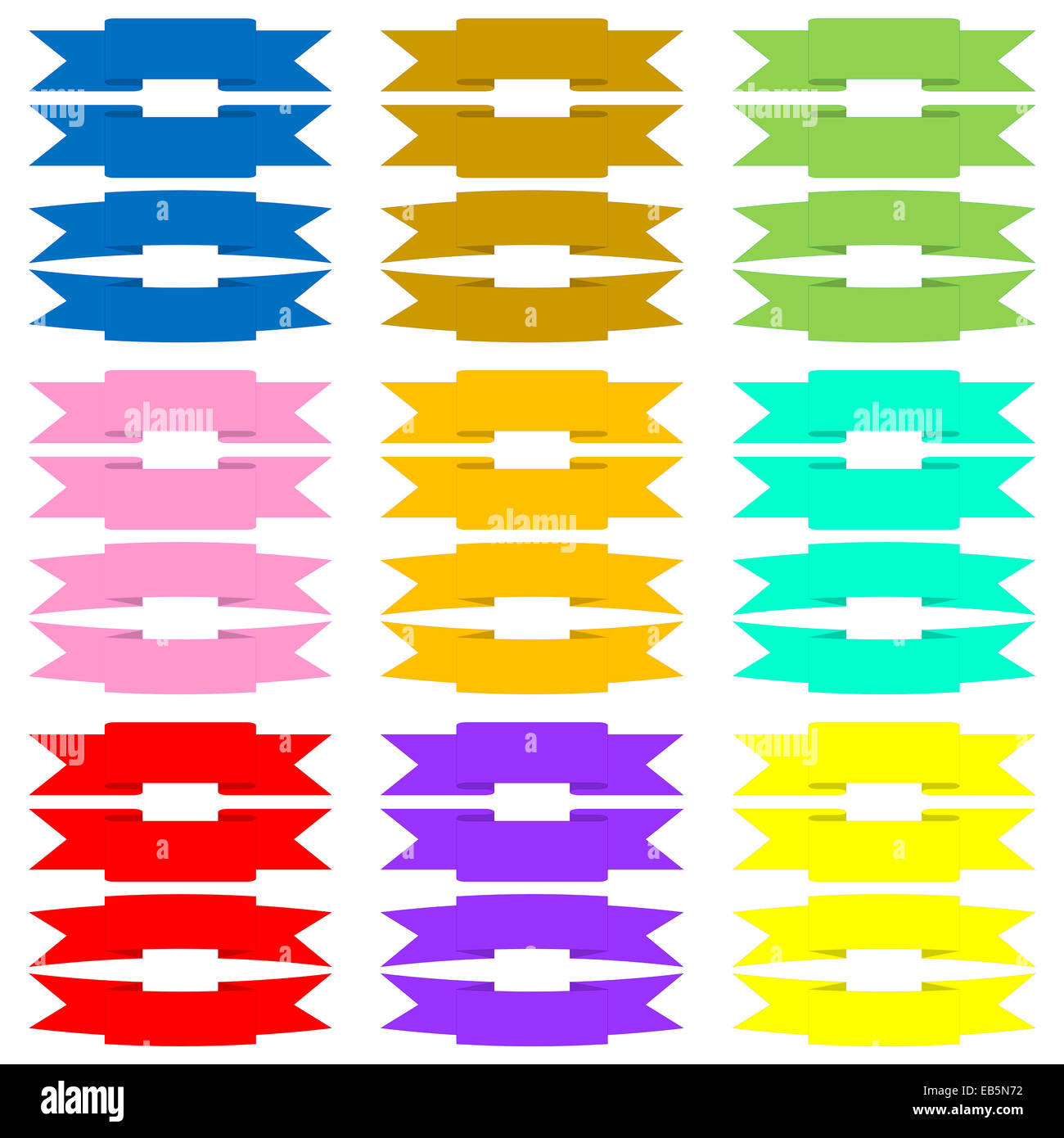 Set of colorful ribbons in white background Stock Photo - Alamy