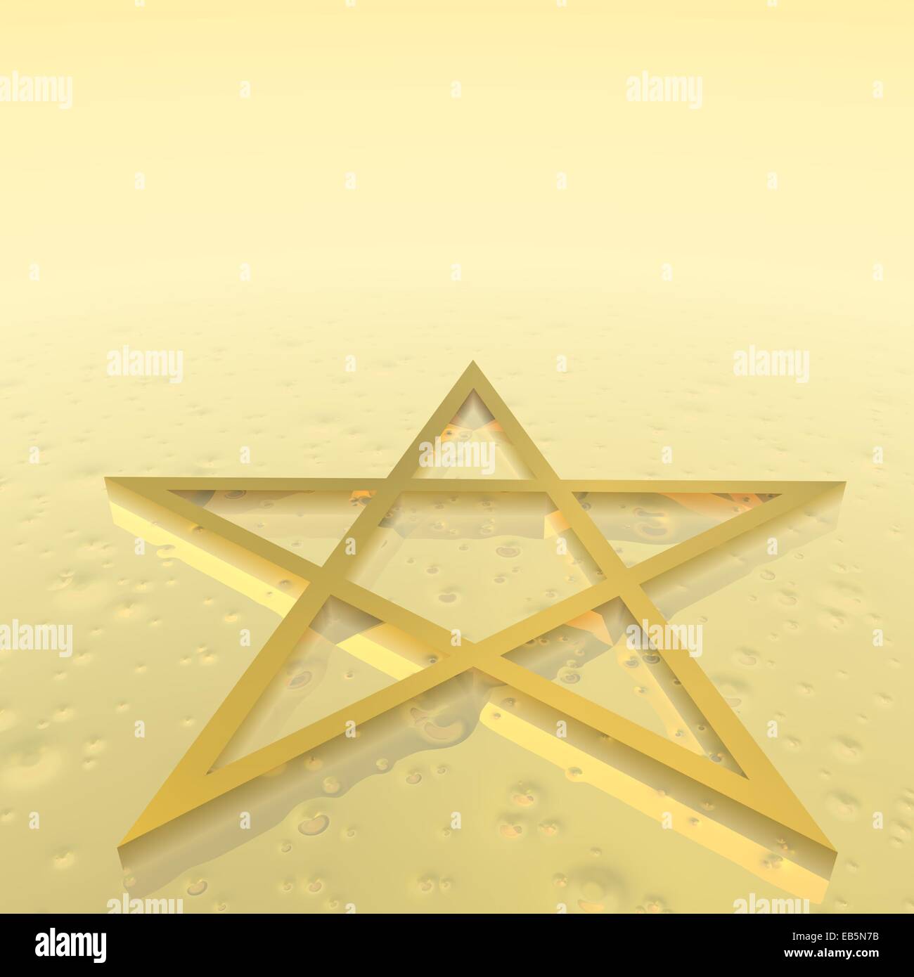 Magen David (star of David) as jewish religious symbol in golden ground ...