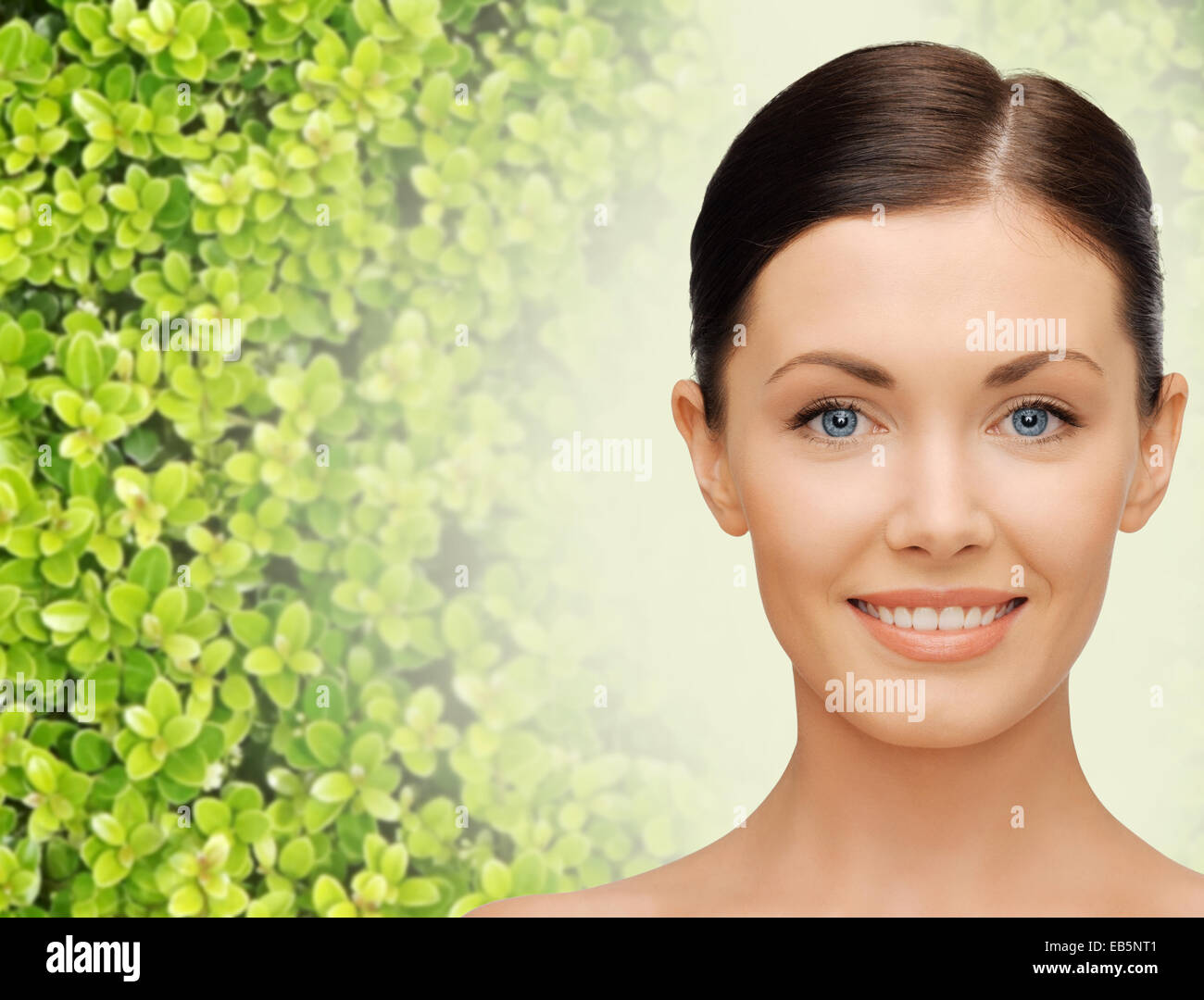 beautiful young woman touching her face skin Stock Photo - Alamy