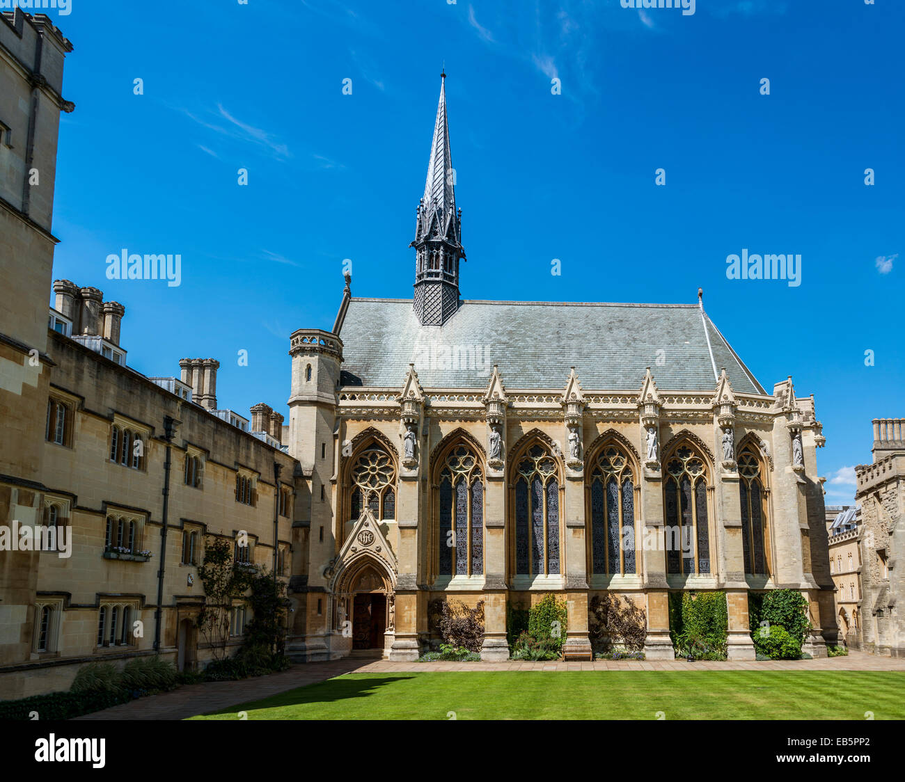 The chapel designed by Sir George Gilbert Scott and the quadrangle of ...