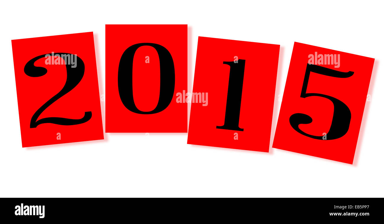 The number 2015 for the new year over a white background Stock Photo ...