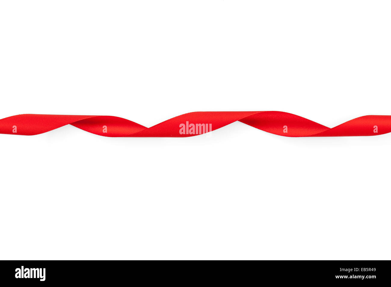 Valentines day spiral shaped red ribbon. Isolated on white background ...