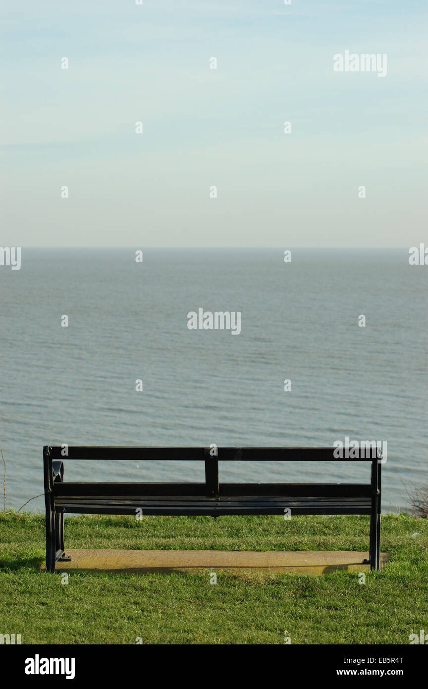 Empty bench looking out sea hi-res stock photography and images - Alamy