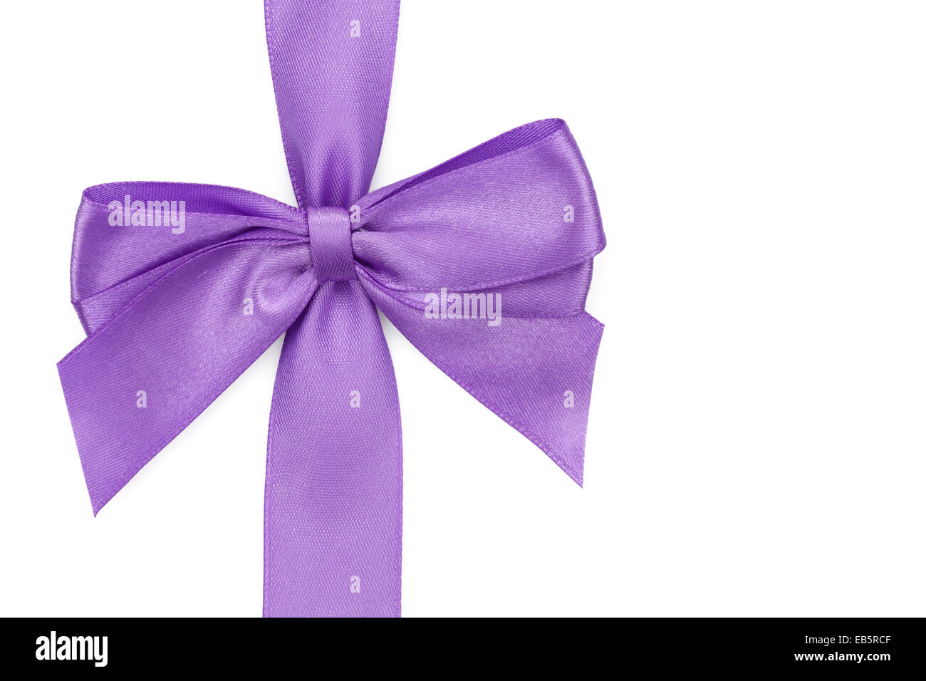 Perple ribbon with bow. Isolated on white background Stock Photo - Alamy