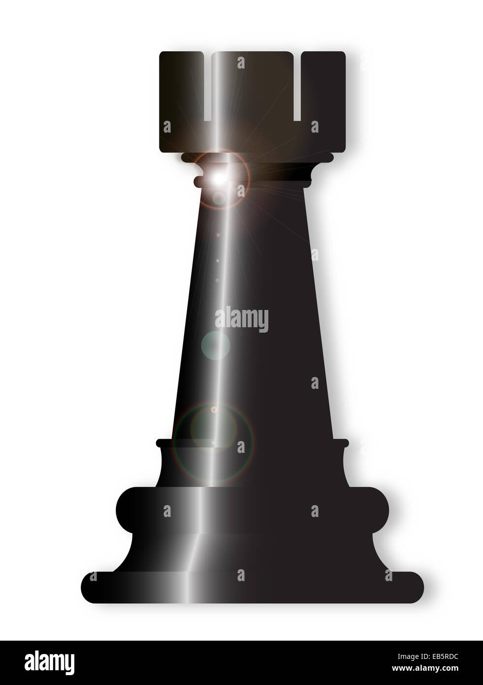 The castle from a chess set over a white background Stock Photo - Alamy