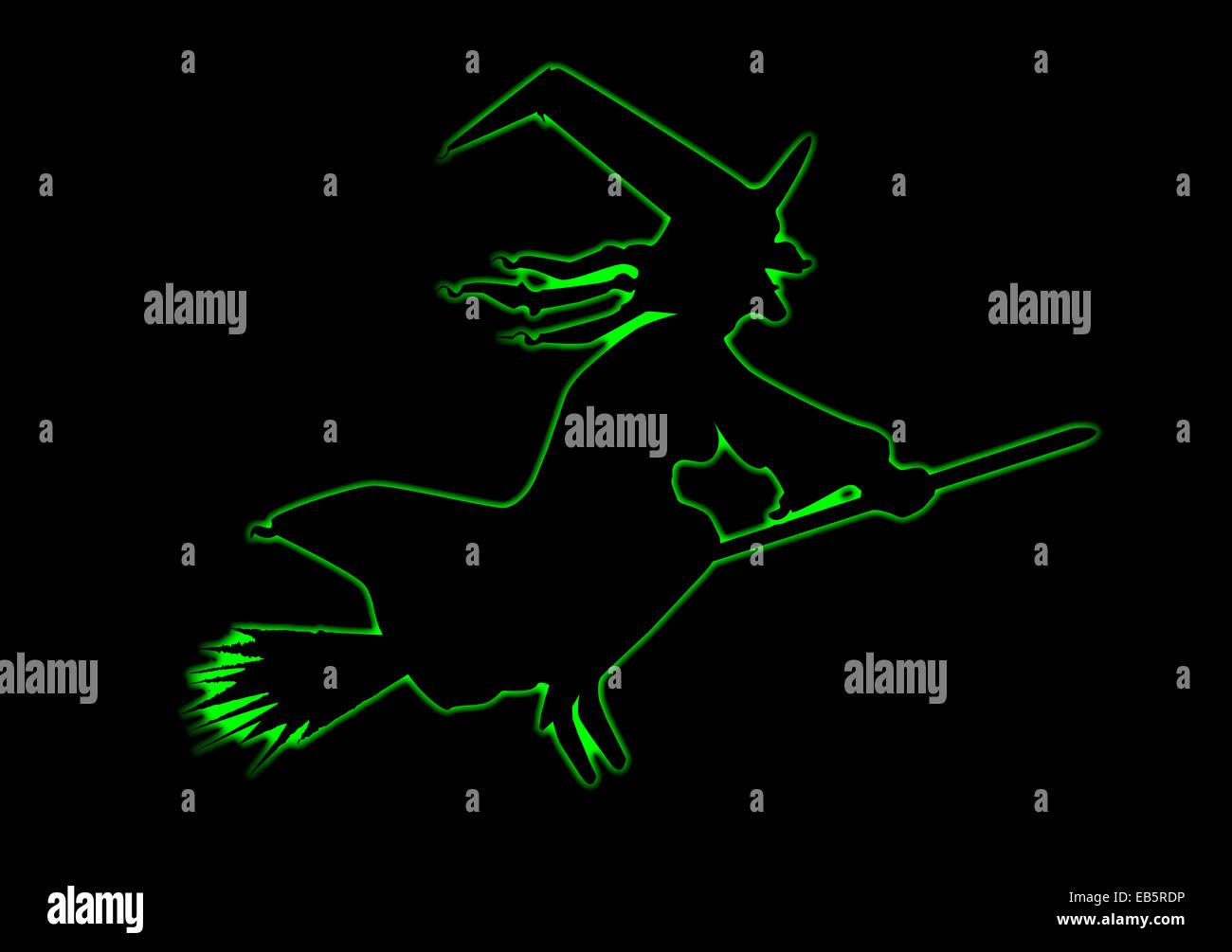 Outline drawing halloween witch on hi-res stock photography and images ...