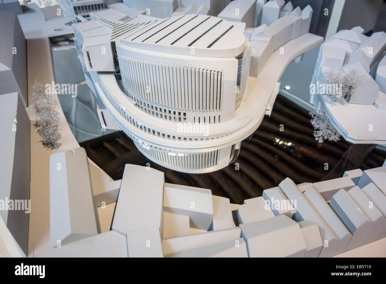 White scale model of modern building in city Stock Photo - Alamy