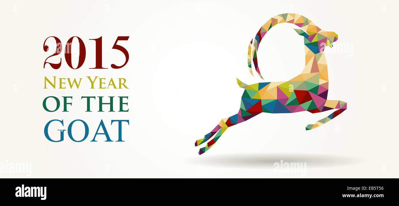 Chinese New Year of the Goat 2015 unusual triangle illustration. Ideal ...