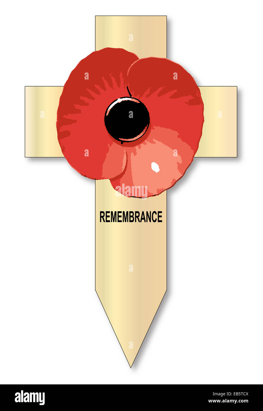 Remembrance poppy cross isolated on a white background Stock Photo - Alamy