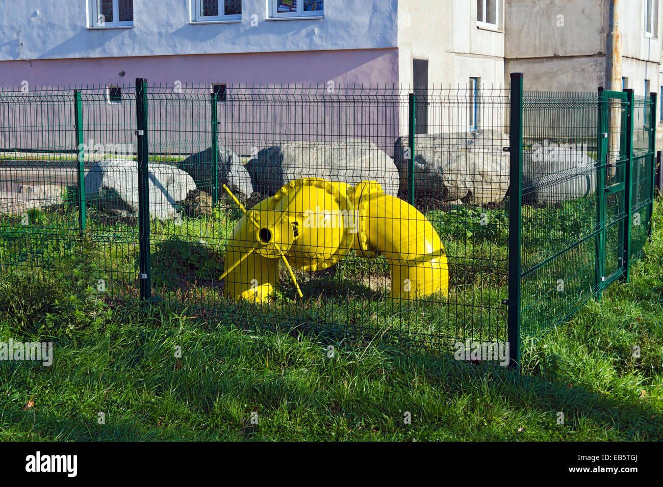 Big gas pipe with valve Stock Photo - Alamy