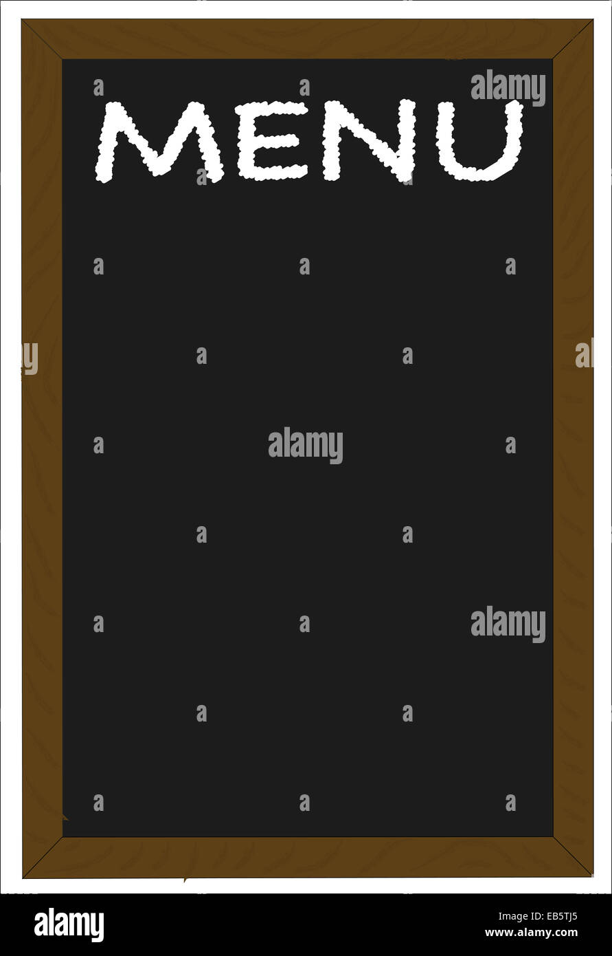 Chalkboard menu set over a white background Stock Photo - Alamy