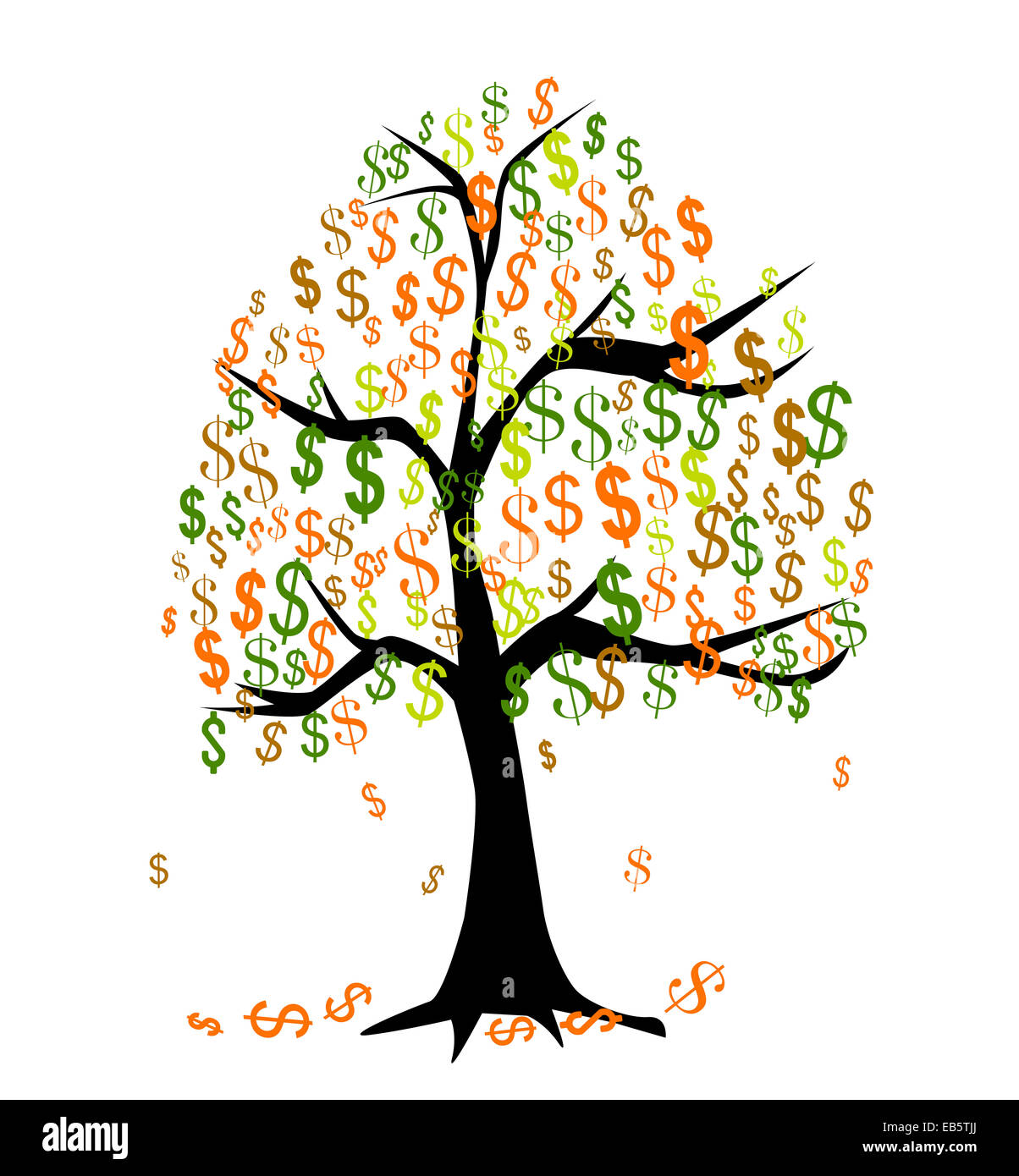 A money tree with cash signs for leaves Stock Photo - Alamy