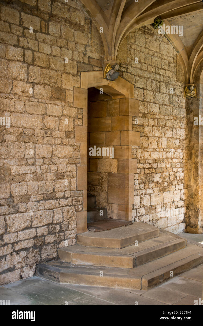 The entrance of Palmer's Tower, the oldest part of Exeter College ...