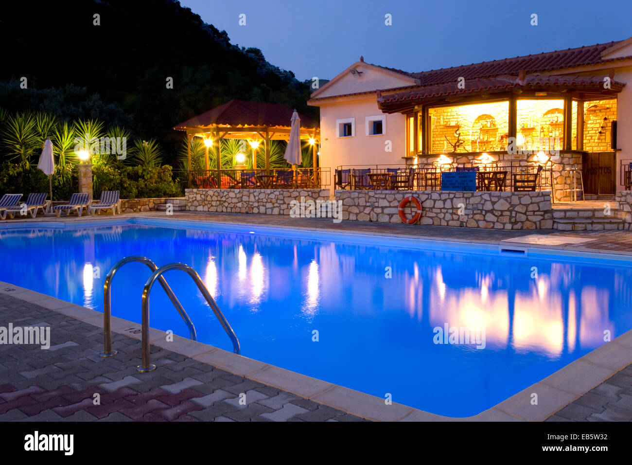 Outdoor swimming pool dusk hi-res stock photography and images - Alamy