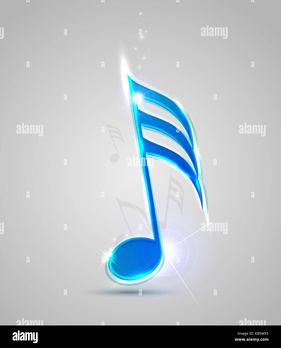 Music background with blue shining note Stock Photo - Alamy