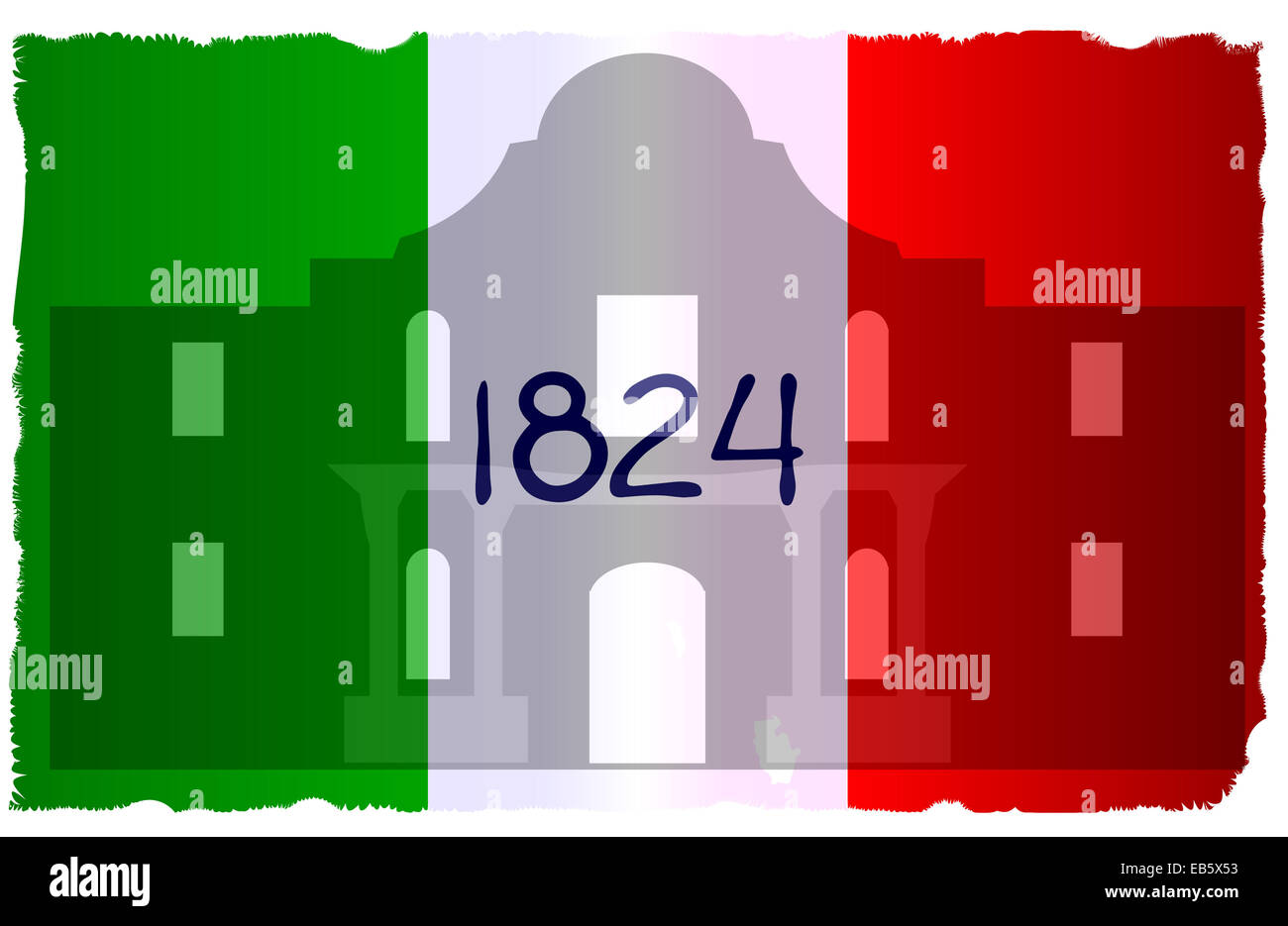 The flag as used at the battle of the Alamo with outline Stock Photo ...